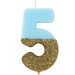 Number FIVE Blue Candle | 5TH Birthday Blue | Blue and Gold Mermaid ...