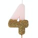 Pink Number FOUR Candle | 4TH Birthday PINK | Pink and Gold | Girl ...