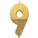 GOLD Number NINE Candle 9TH Gold Birthday GOLD 19th Birthday Candle ...