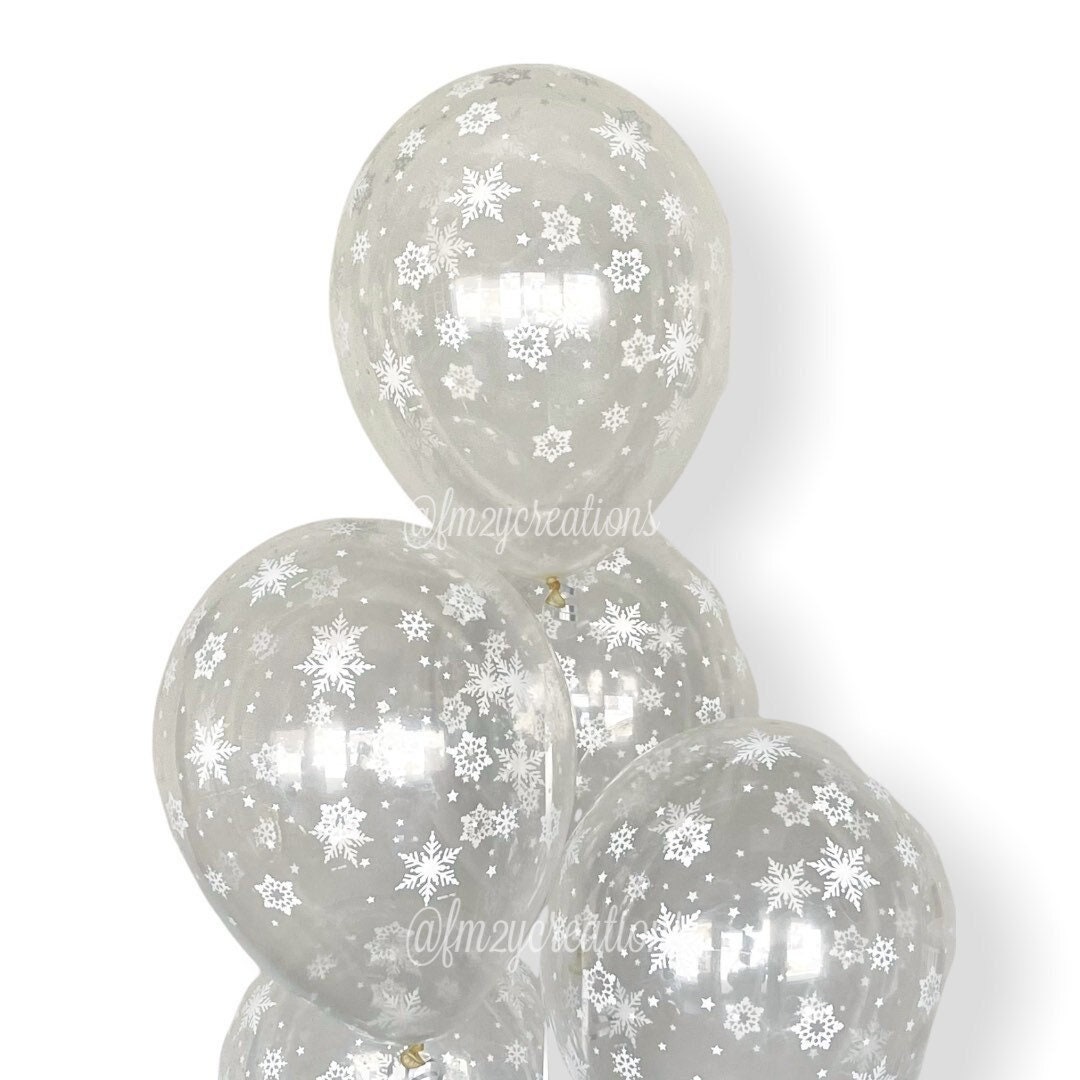 SNOWFLAKE Balloons Latex Winter Onederland Snow Birthday Balloons ...