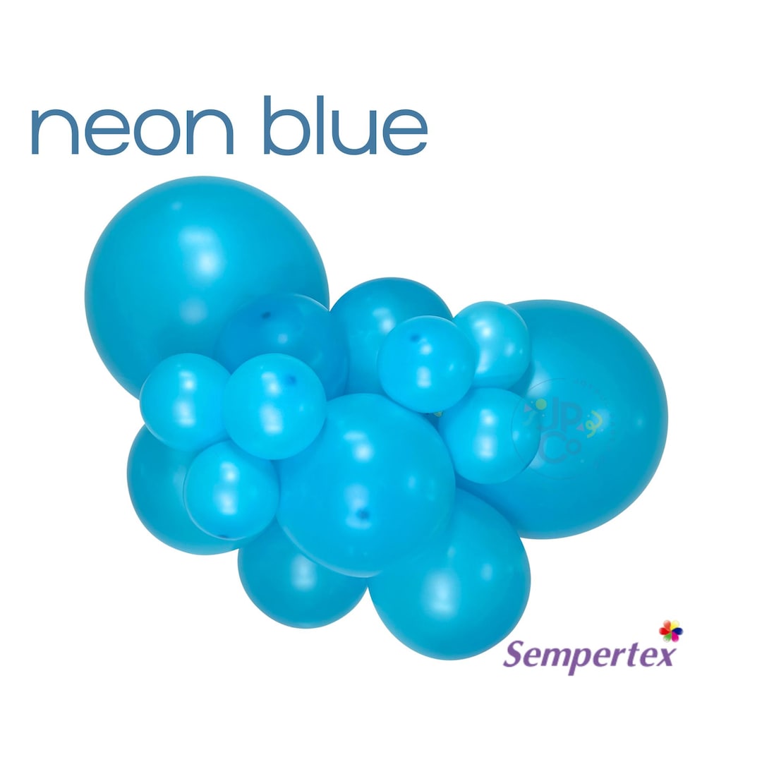 Neon BLUE Balloons Sempertex, Blue Neon Balloons, Sempetex Neon Bight ...