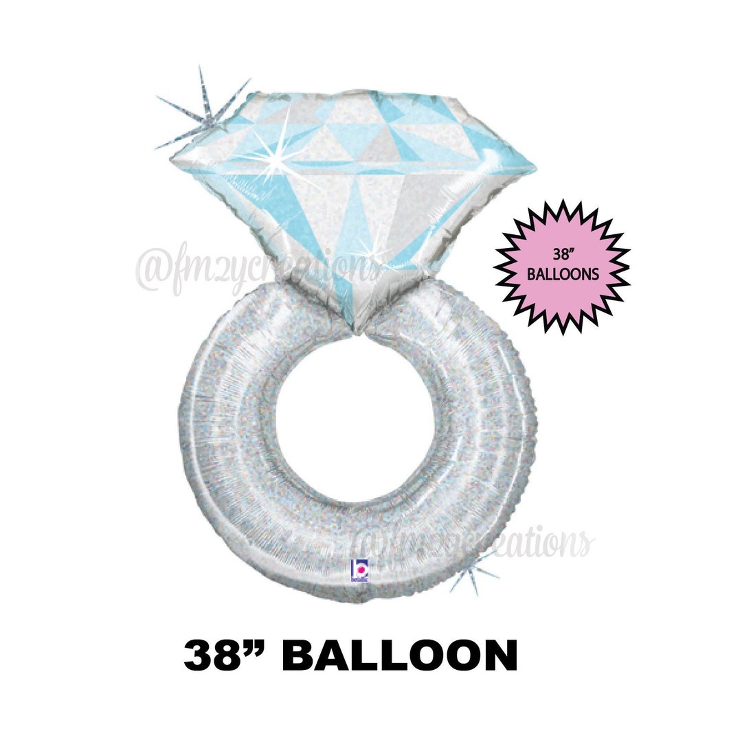 Diamond Engagement Ring Balloon | Diamond Ring Balloon | Giant 37 Inch ...