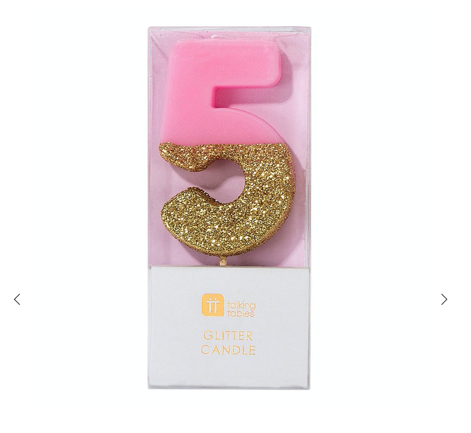 Number FIVE Pink Candle 5TH Birthday PINK Pink and Gold - Etsy