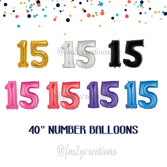 Quinceanera Party Balloons | Giant Number Balloons | Mis Quince Party ...