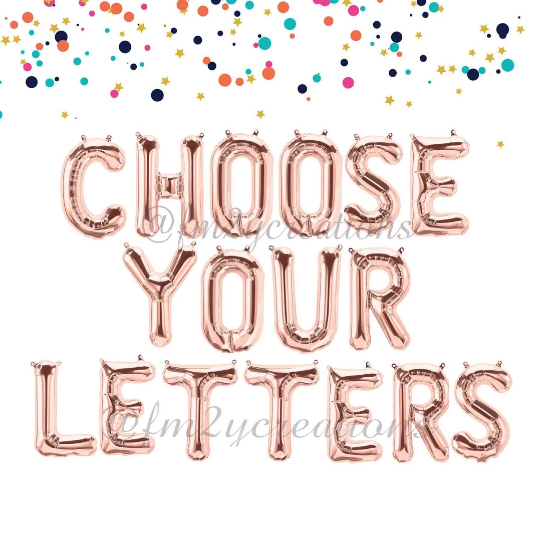Custom Balloon Letters | CUSTOM LETTER BALLOONS | Gold Letter Balloons ...