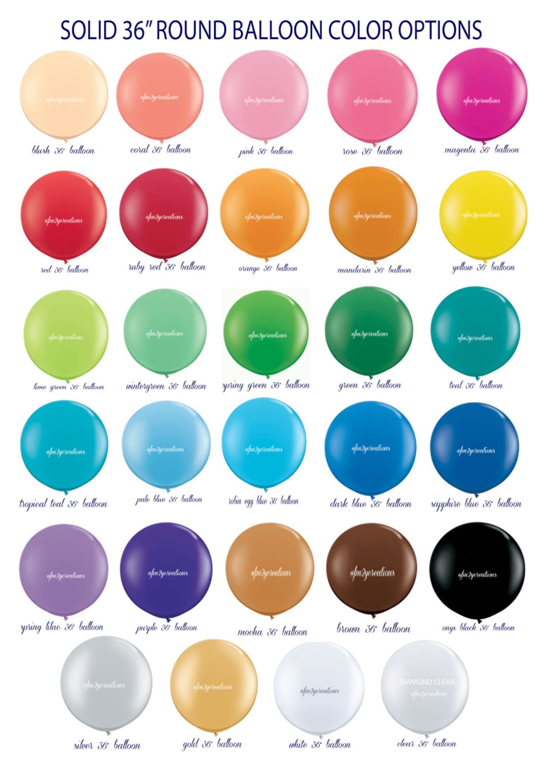 Giant Balloon | Round 36 Inch Latex Balloon | 36 Inch Balloons | Round ...