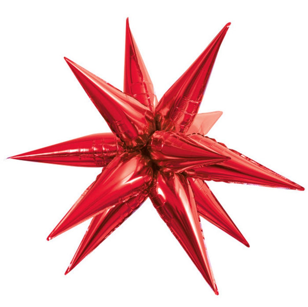RED Starburst Balloon | Red Star Balloon | Starburst Balloon | Star ...