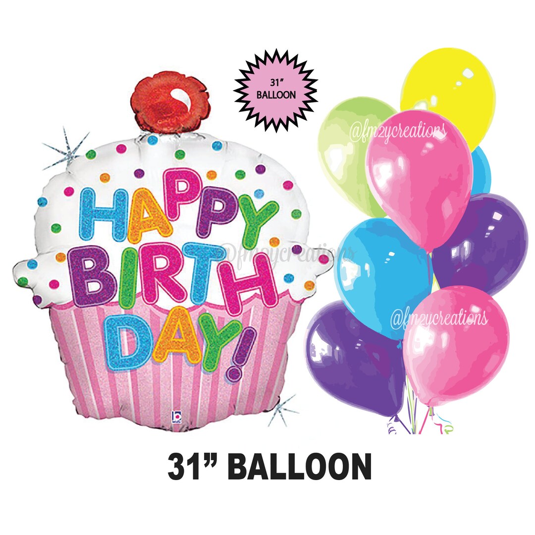 Cupcake Birthday Party Cupcake Balloon Sprinkles Birthday Birthday ...