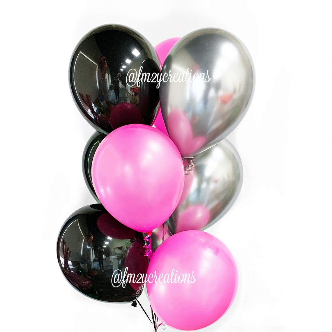 Rock Star Birthday Pink Silver Black Balloons, Pink and Black Party ...