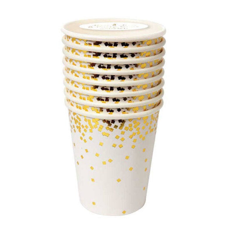 Gold Plates LARGE Gold Confetti Plates Gold Party 50th - Etsy