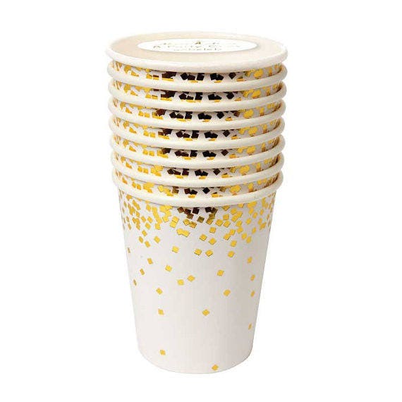 Gold Plates LARGE Gold Confetti Plates Gold Party 50th | Etsy