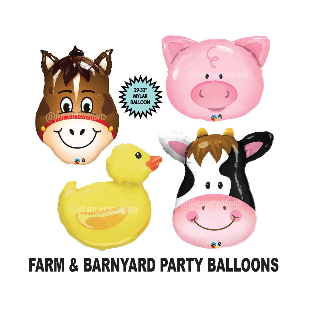 Farm Animal Balloons | Farm Party Decor | COW Balloon | Farm Birthday ...