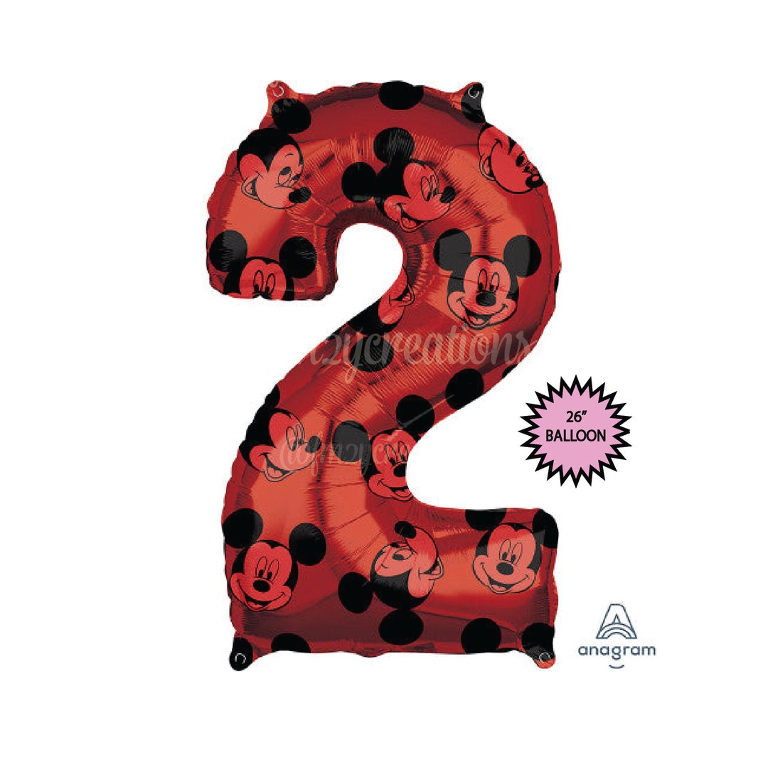 Two Mickey Mouse BIRTHDAY PARTY Mickey Mouse Balloons NUMBER Two ...