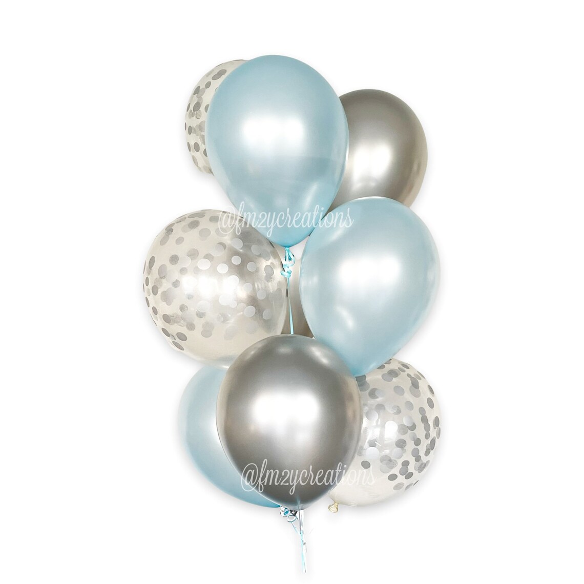 BLUE and SILVER Balloons Blue and Silver Bridal Shower - Etsy