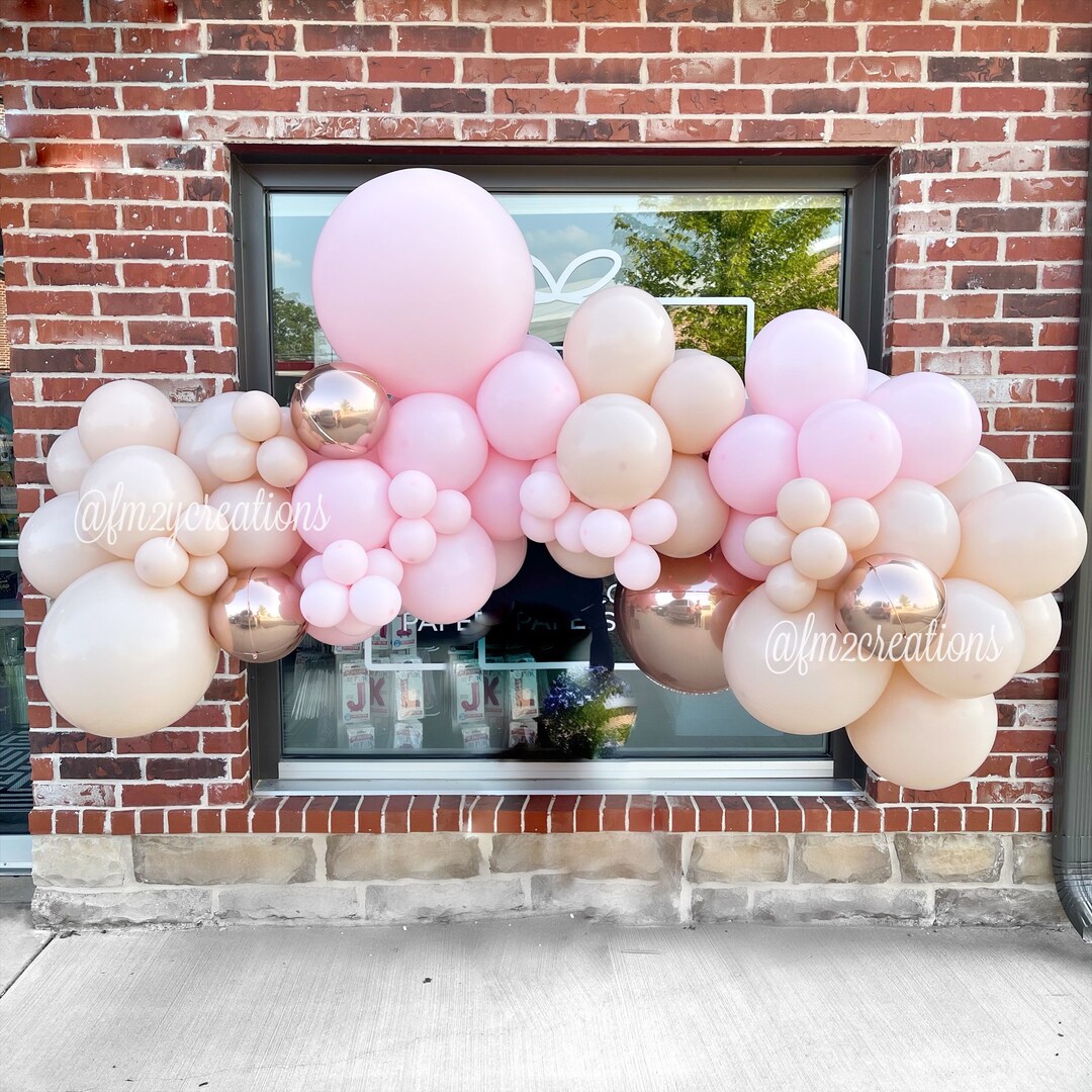 PINK and Blush Balloon Garland | Pink Baby Shower Balloon Garland ...