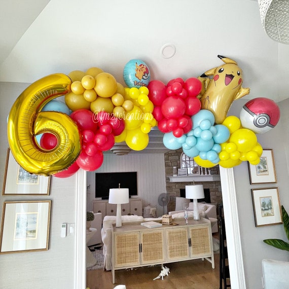 POKEMON Birthday | Pokemon Party Balloon Garland DIY | Pikachu Birthday ...