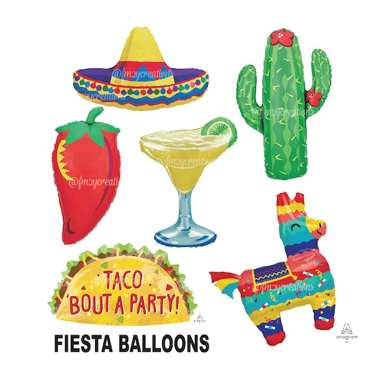 FIESTA PARTY Balloons | Fiesta Birthday Balloons | Fiesta decorations ...