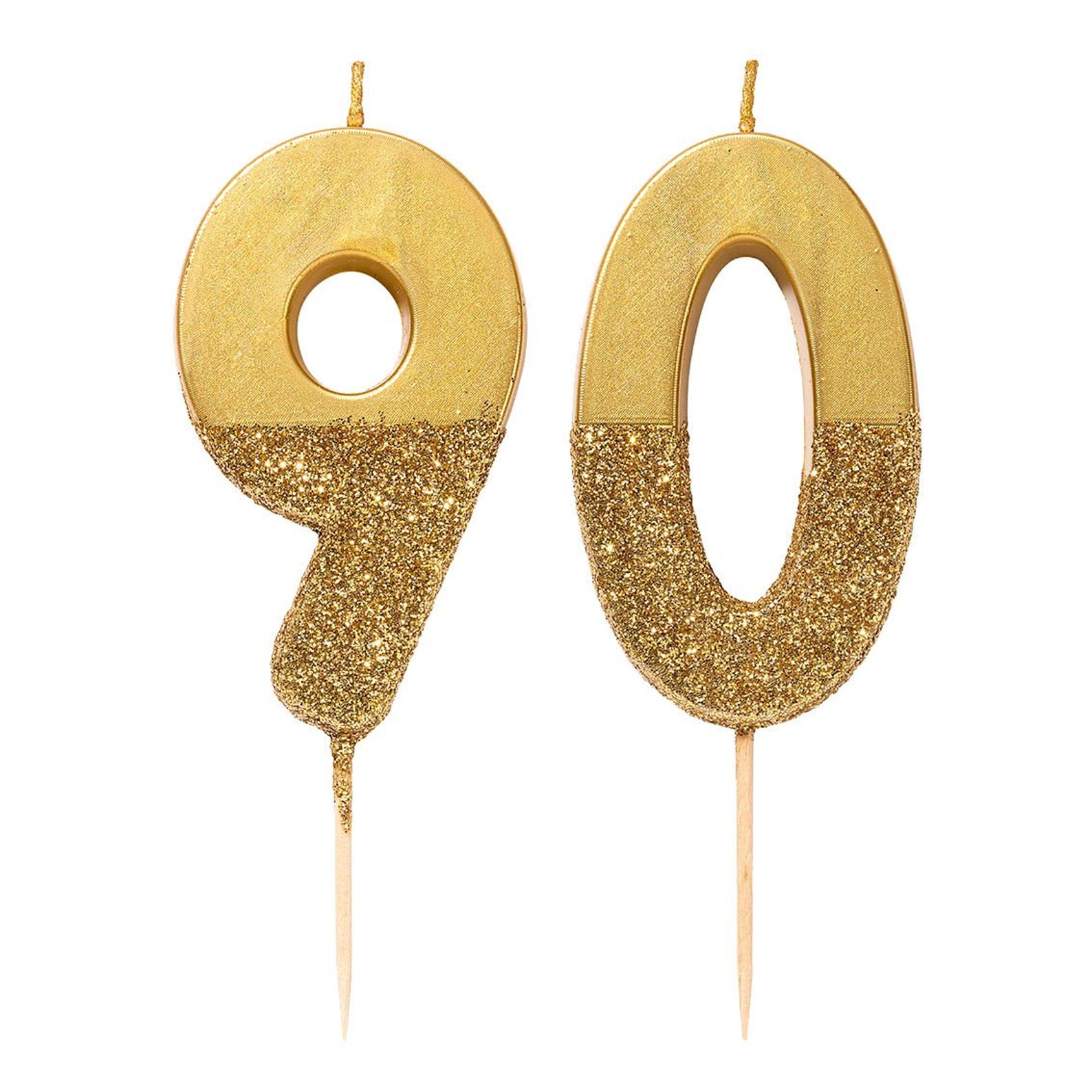 GOLD Number NINE Candle 9TH Gold Birthday GOLD 19th - Etsy