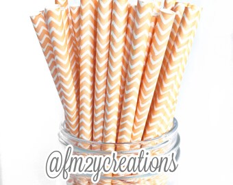 Peach Paper Straws | Etsy