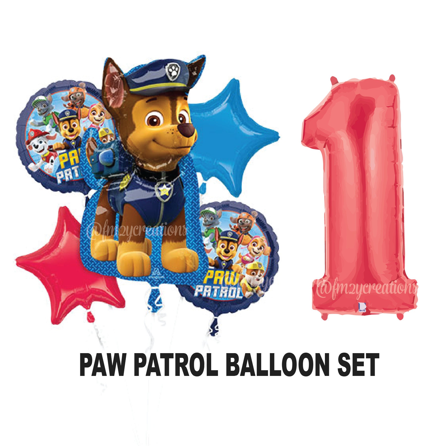 PAW PATROL Birthday Party Paw Patrol Balloons Chase Paw | Etsy