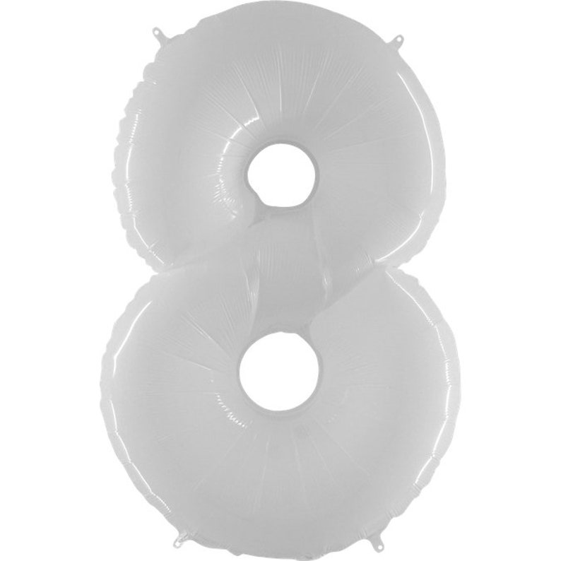 White NUMBER Balloon White Foil Number 1 Balloons White - Etsy