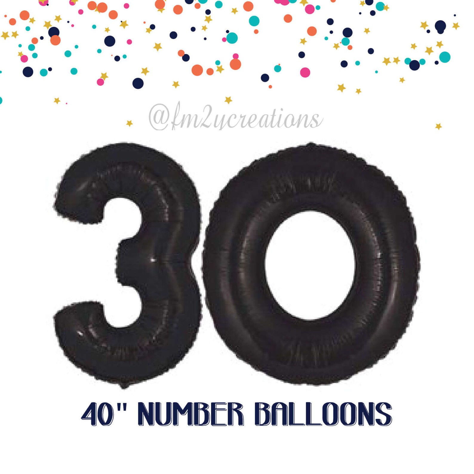 30th Birthday Balloons Thirty Birthday Black Number - Etsy