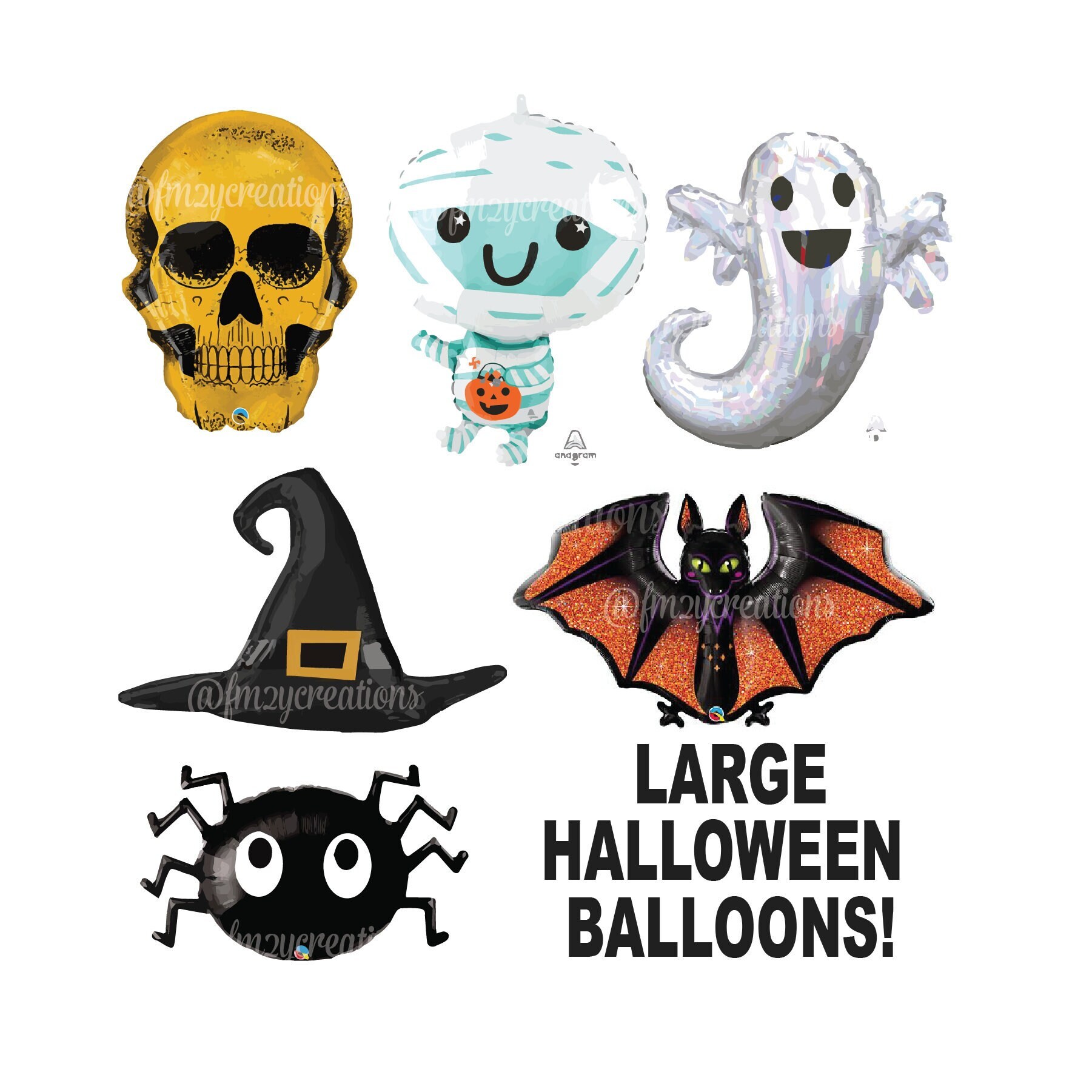 Halloween Balloons WITCH Hat Balloon Skull Balloon Bat | Etsy