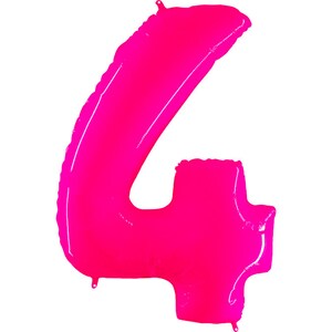 Neon Pink NUMBER Balloon | Neon Pink Giant Number Balloon | Fluorescent ...