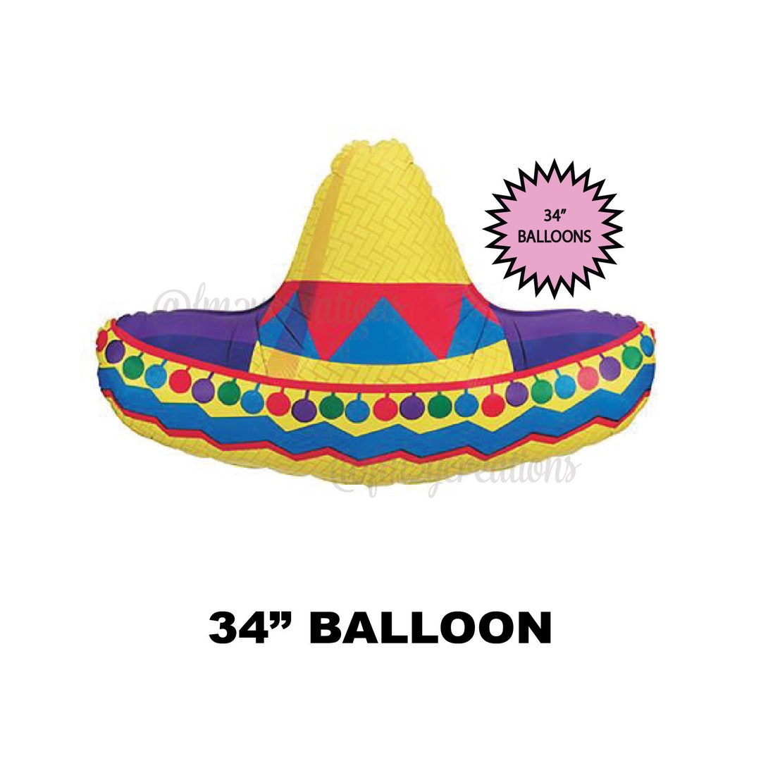 Sombrero Balloon | Fiesta Party | Sombrero Party | Cactus Balloon ...