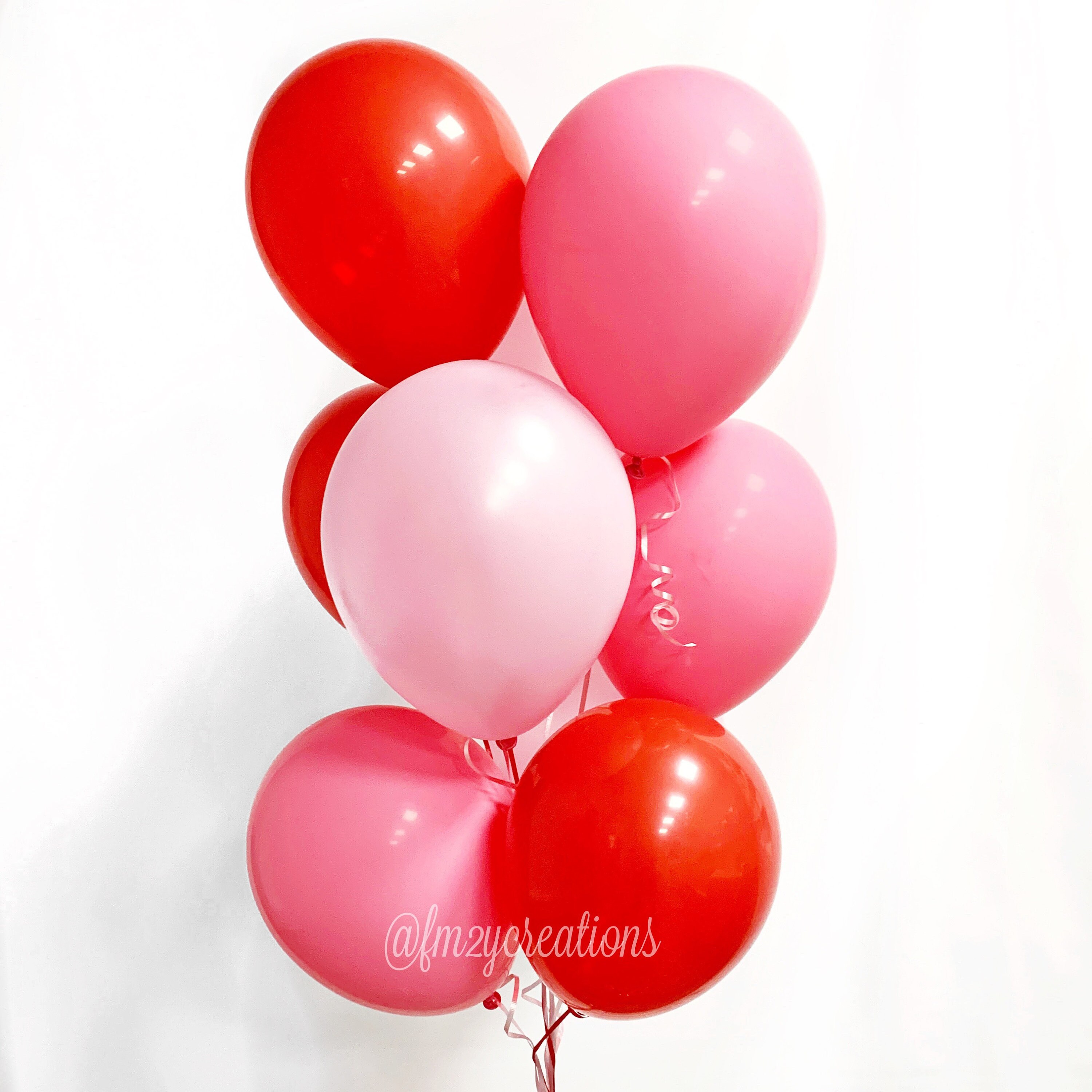 Red and Pink Balloons 11 Latex Balloons Red Balloons | Etsy