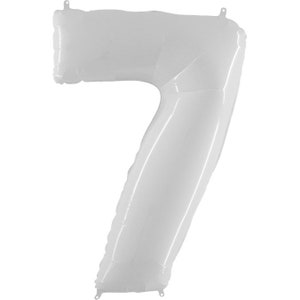 White NUMBER Balloon | White Foil Number 1 Balloons | White 40 ...