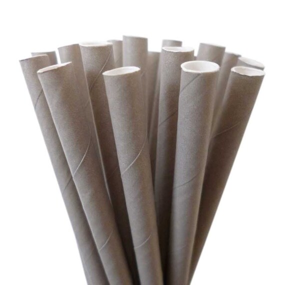 Gray Paper Straws | SOLID GRAY Straws | Grey Drinking Straws | SOLID ...
