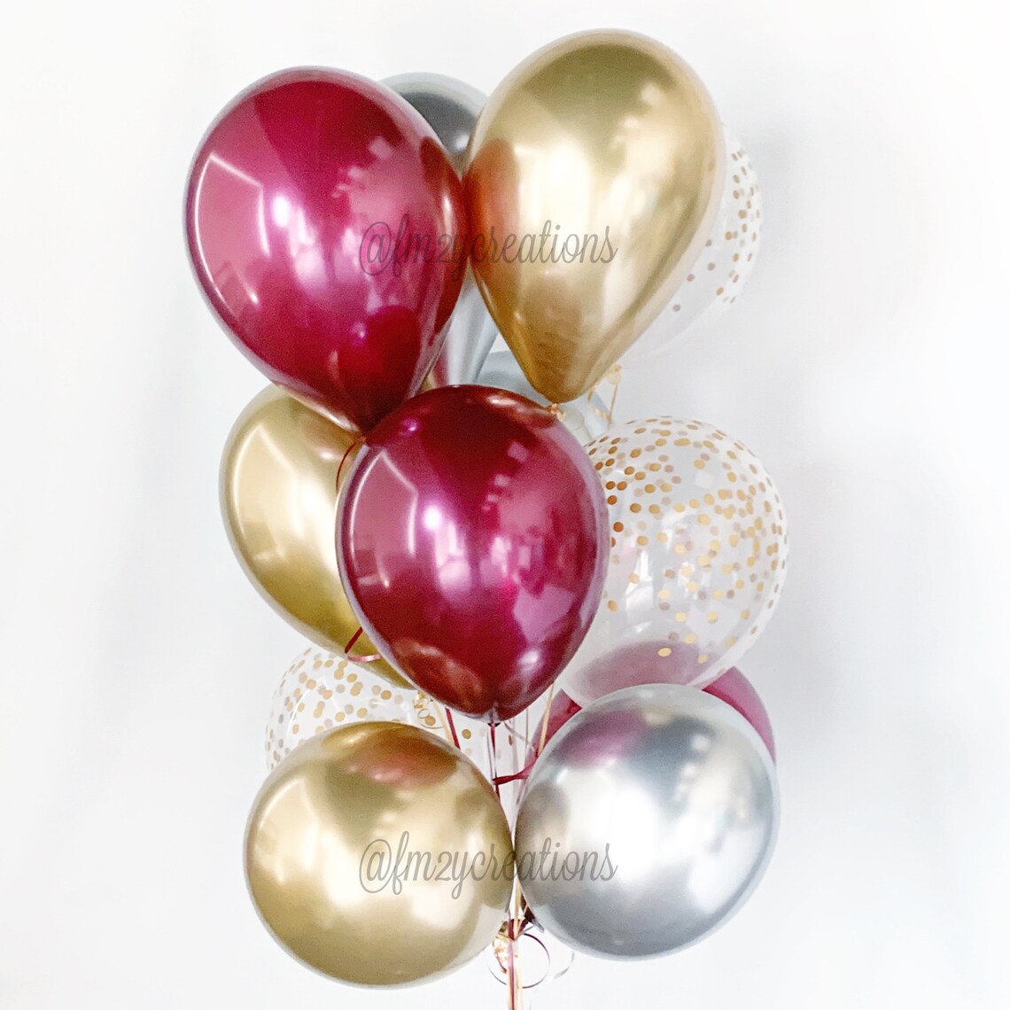 BURGUNDY Balloons Burgundy and Gold Wedding Balloons | Etsy