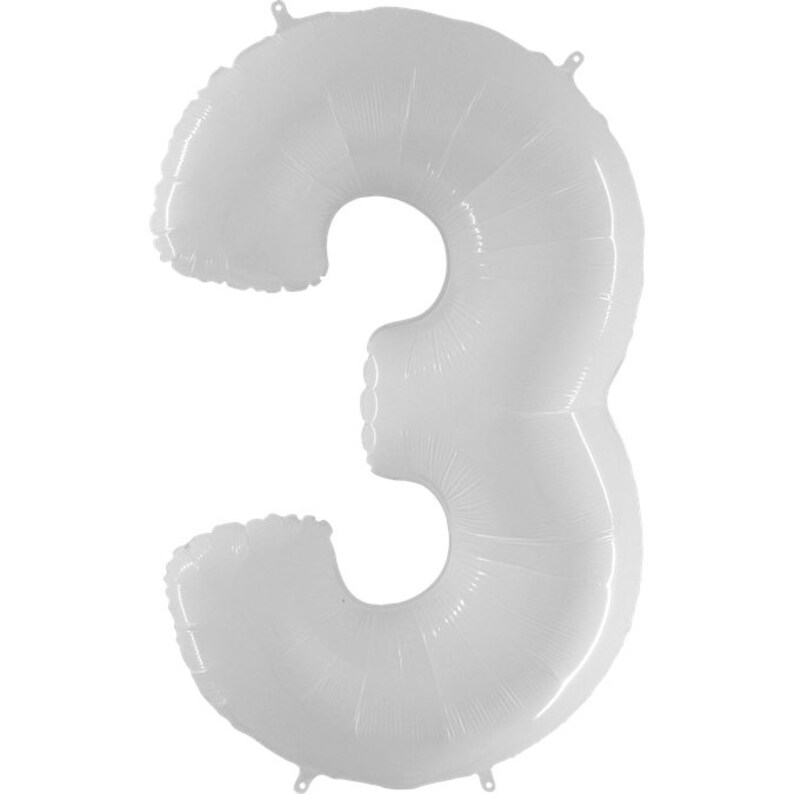White NUMBER Balloon White Foil Number 1 Balloons White - Etsy