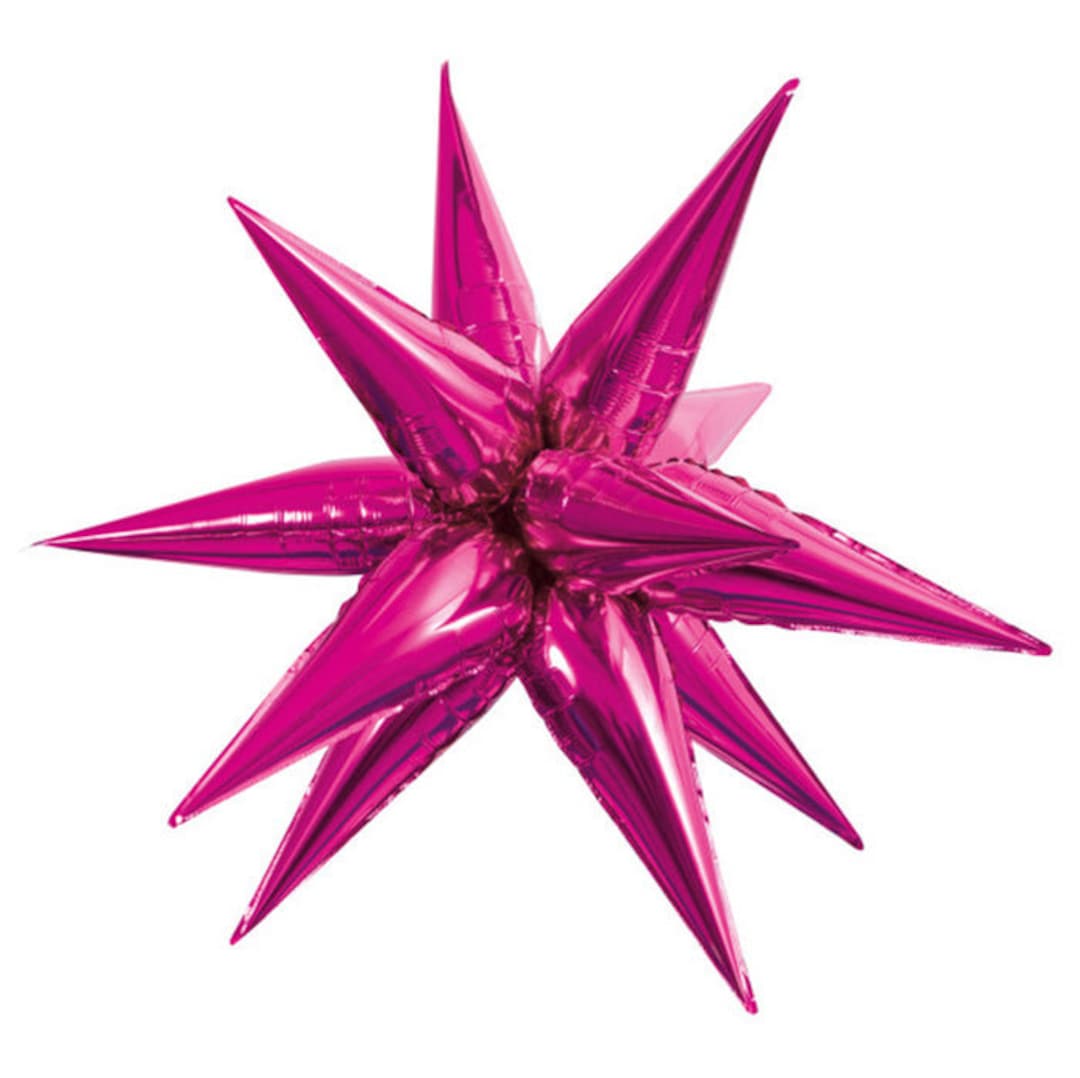Pink Starburst Balloon Hot Pink Star Balloon Starburst Balloon Star Balloon 3d Star Balloons