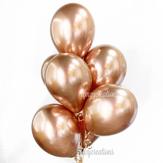 CHROME Balloons | 11" Rose Gold Chrome Balloon | Rose Gold Metallic ...