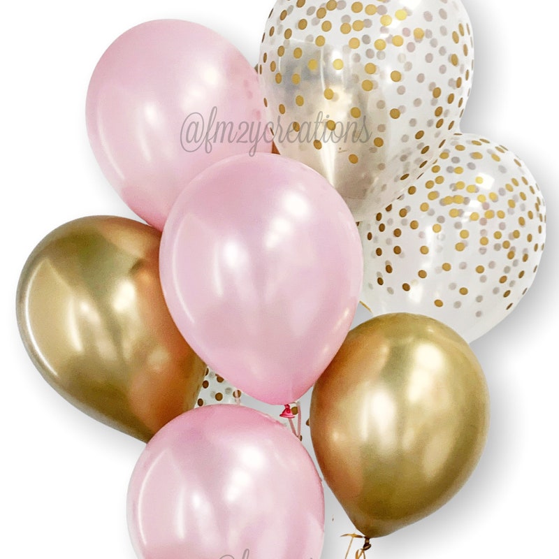 Pink Gold Balloons - Etsy