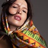 Printed Square Silk Scarf in Vibrant Colors, Original Designer Twill Scarf by Dikla Levsky, Gift ...