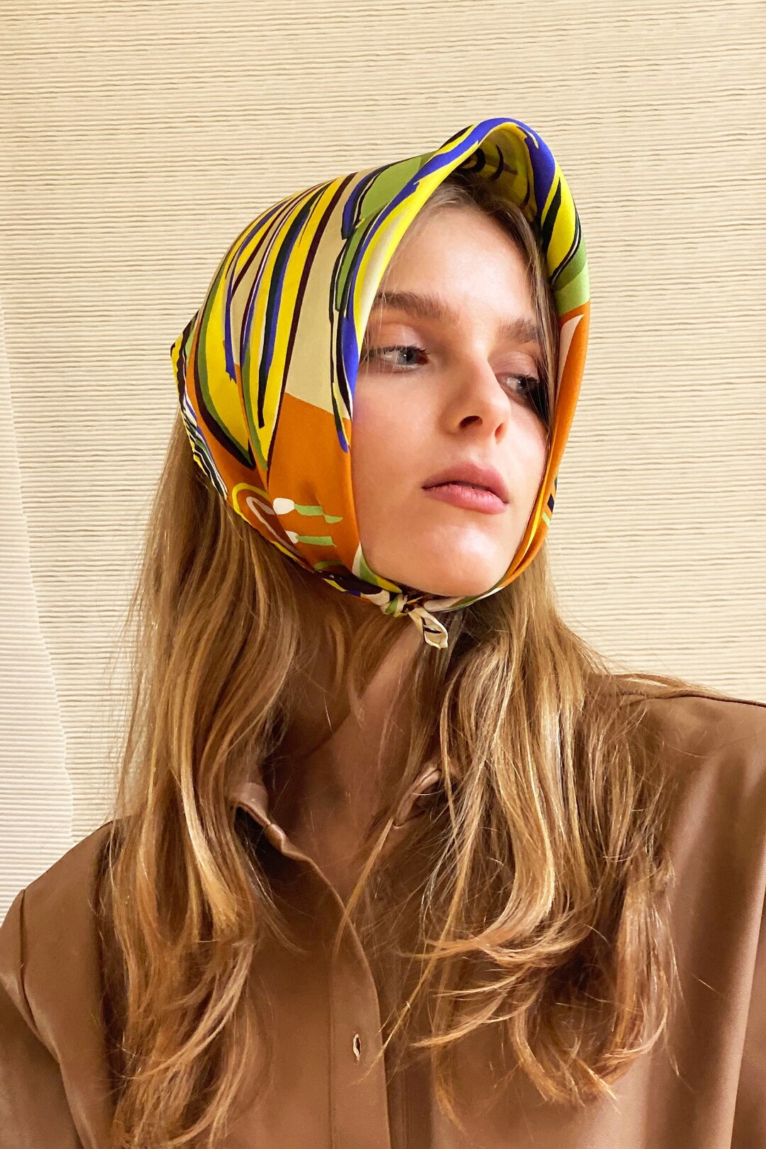 Mini Square Silk Scarf, Silk Neckerchief, Small Colorful Pocket Square ...