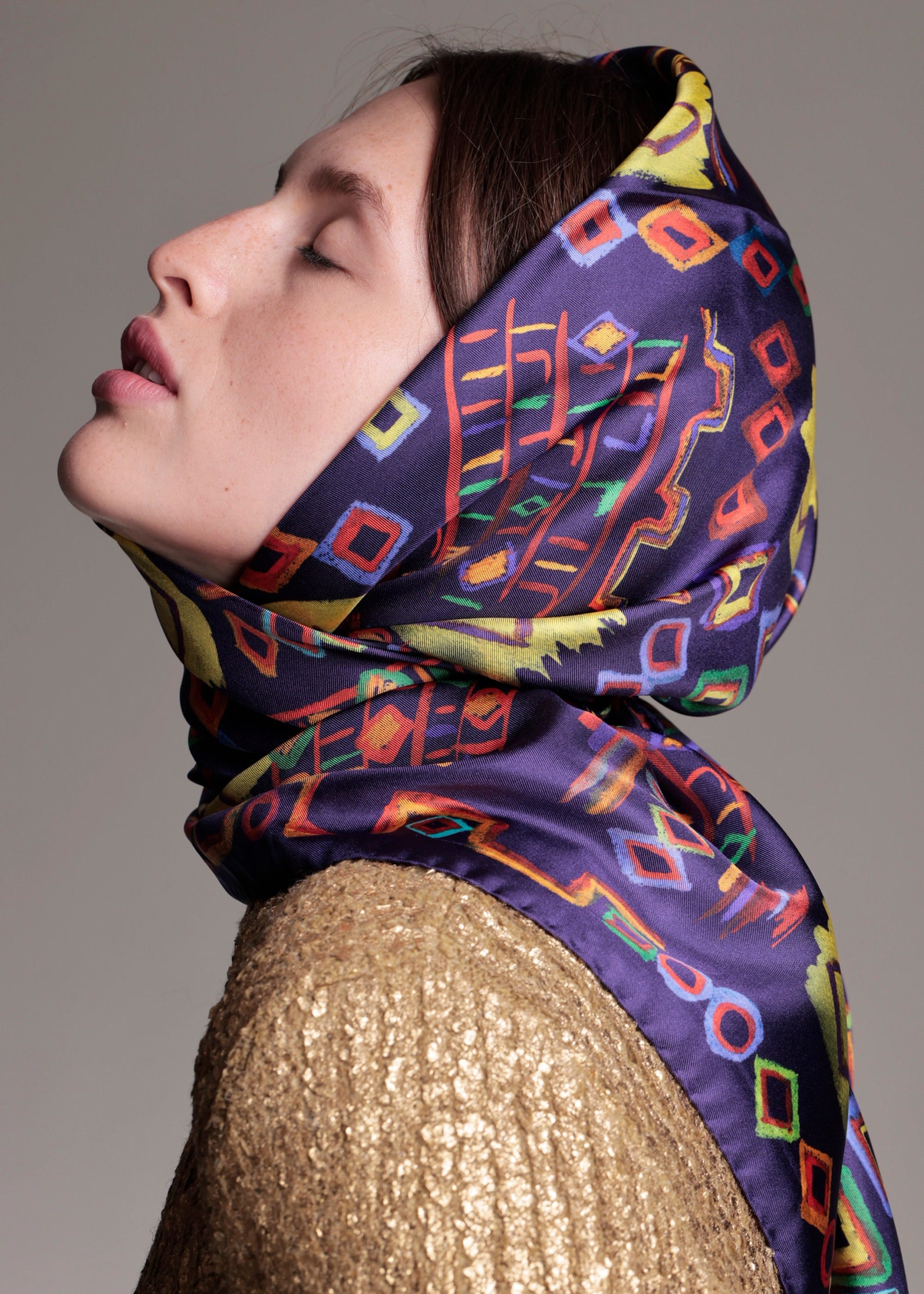 Printed Silk Twill Scarf With Original Design Inspired by - Etsy