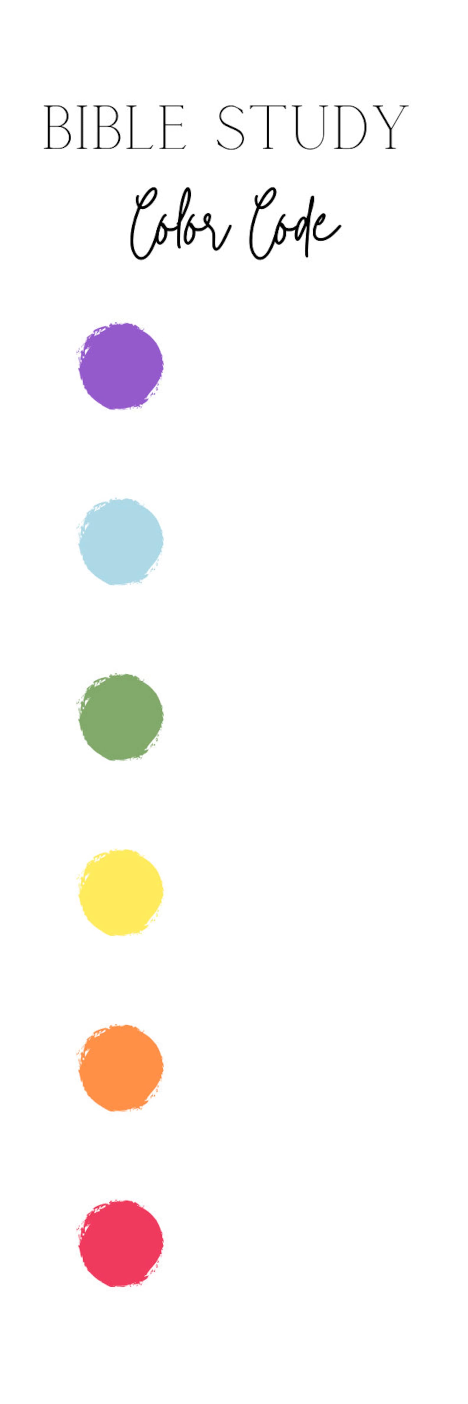 Printable Bible Color Code Bookmarks 5 PDF Printable Bookmark Options ...