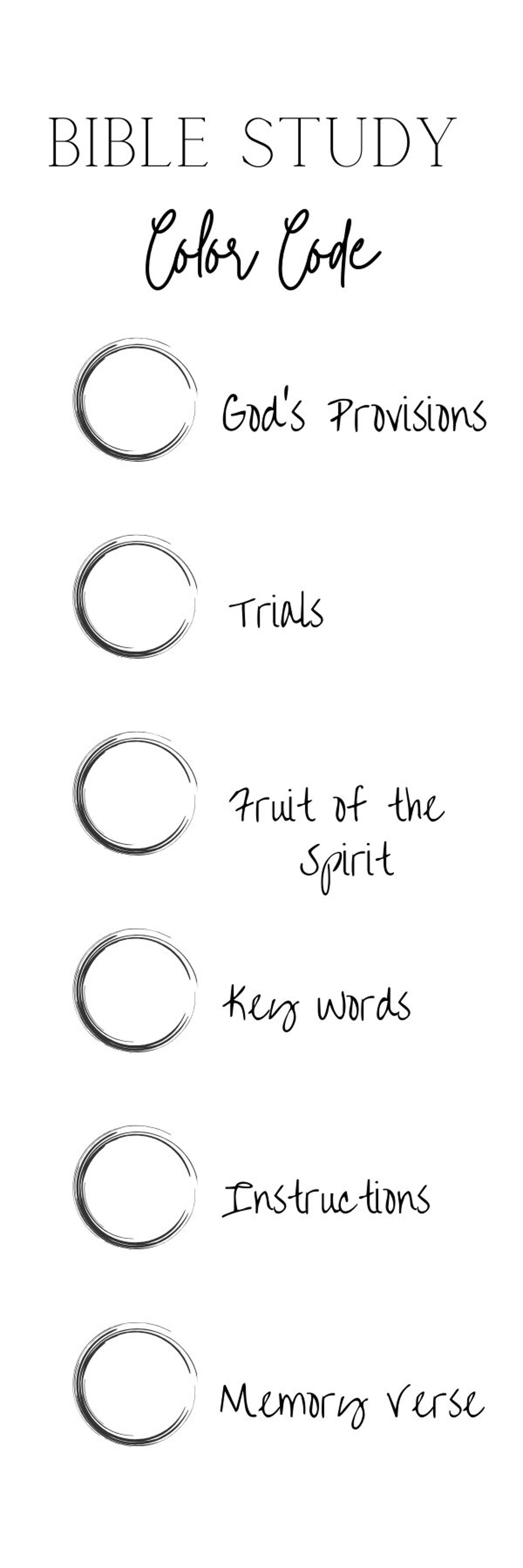 Printable Bible Color Code Bookmarks 5 PDF Printable Bookmark Options ...