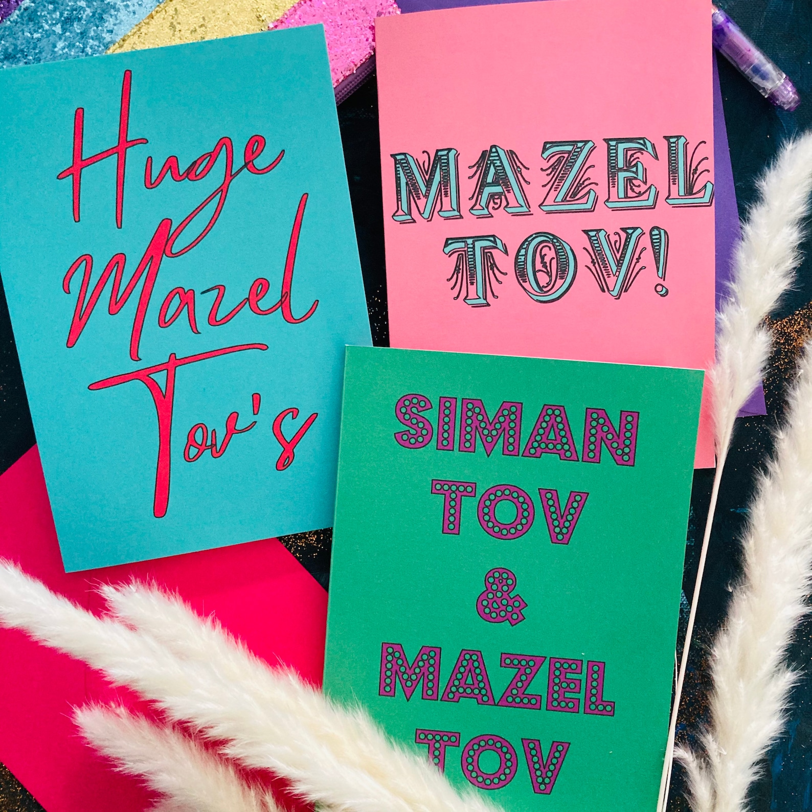 Siman Tov & Mazel Tov Jewish Card Jewish congratulations bat | Etsy