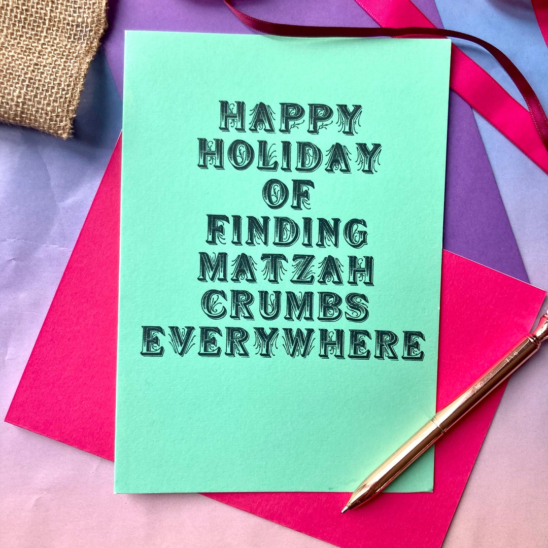 Matzah Crumbs!, Funny Passover Card, Jewish Pesach Card, Chag Sameach ...
