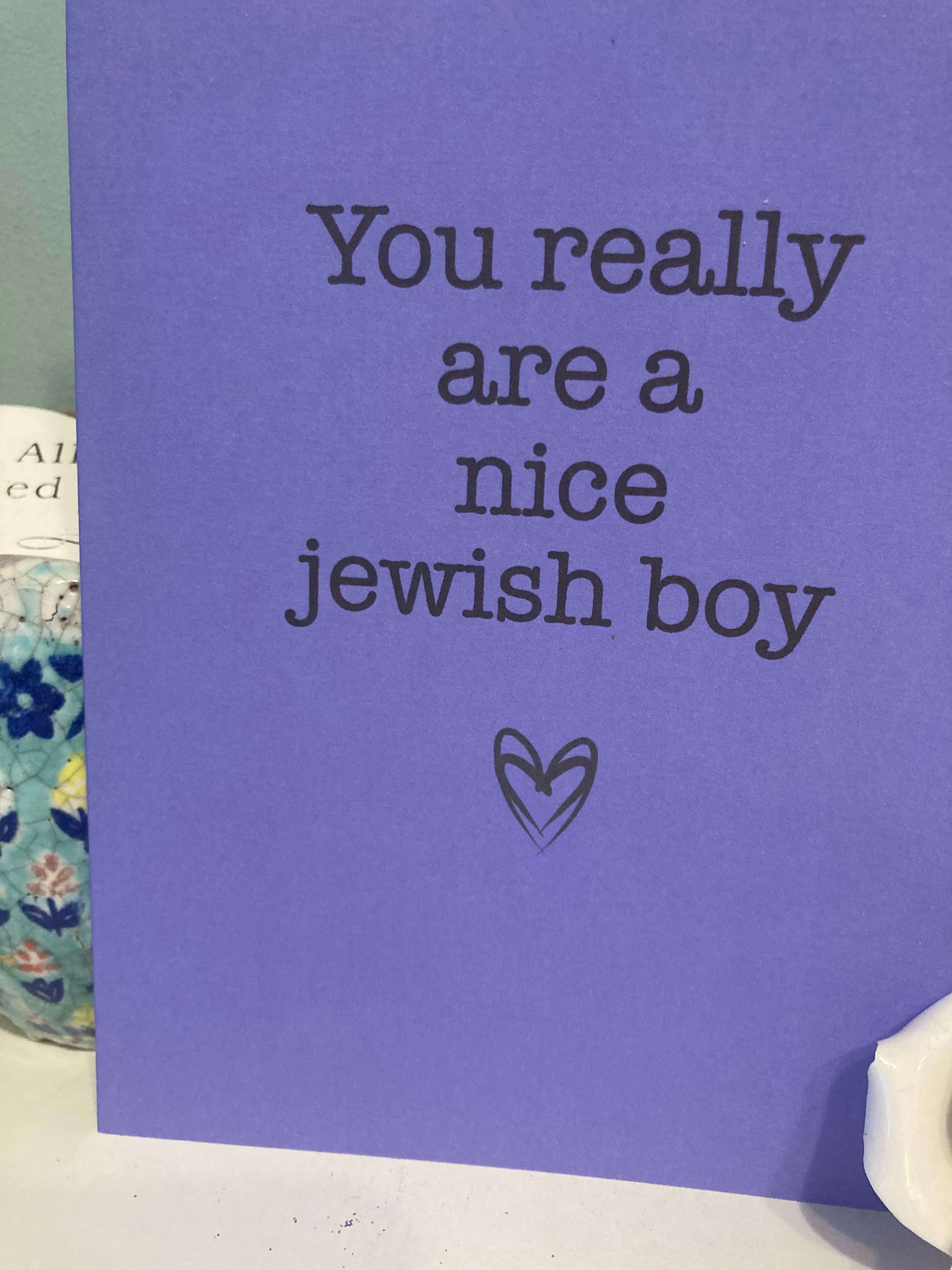 You Really Are a Nice Jewish Boy Funny Jewish Valentines Day | Etsy UK