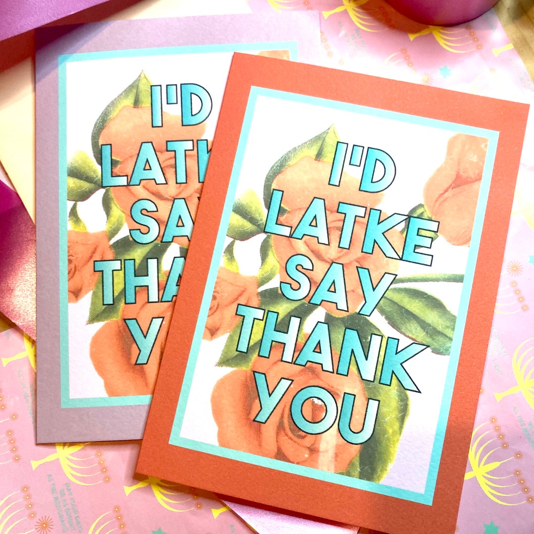 I’d Latke Say Thank You - Chanukah Thank You for Hannukah Gifts Card ...