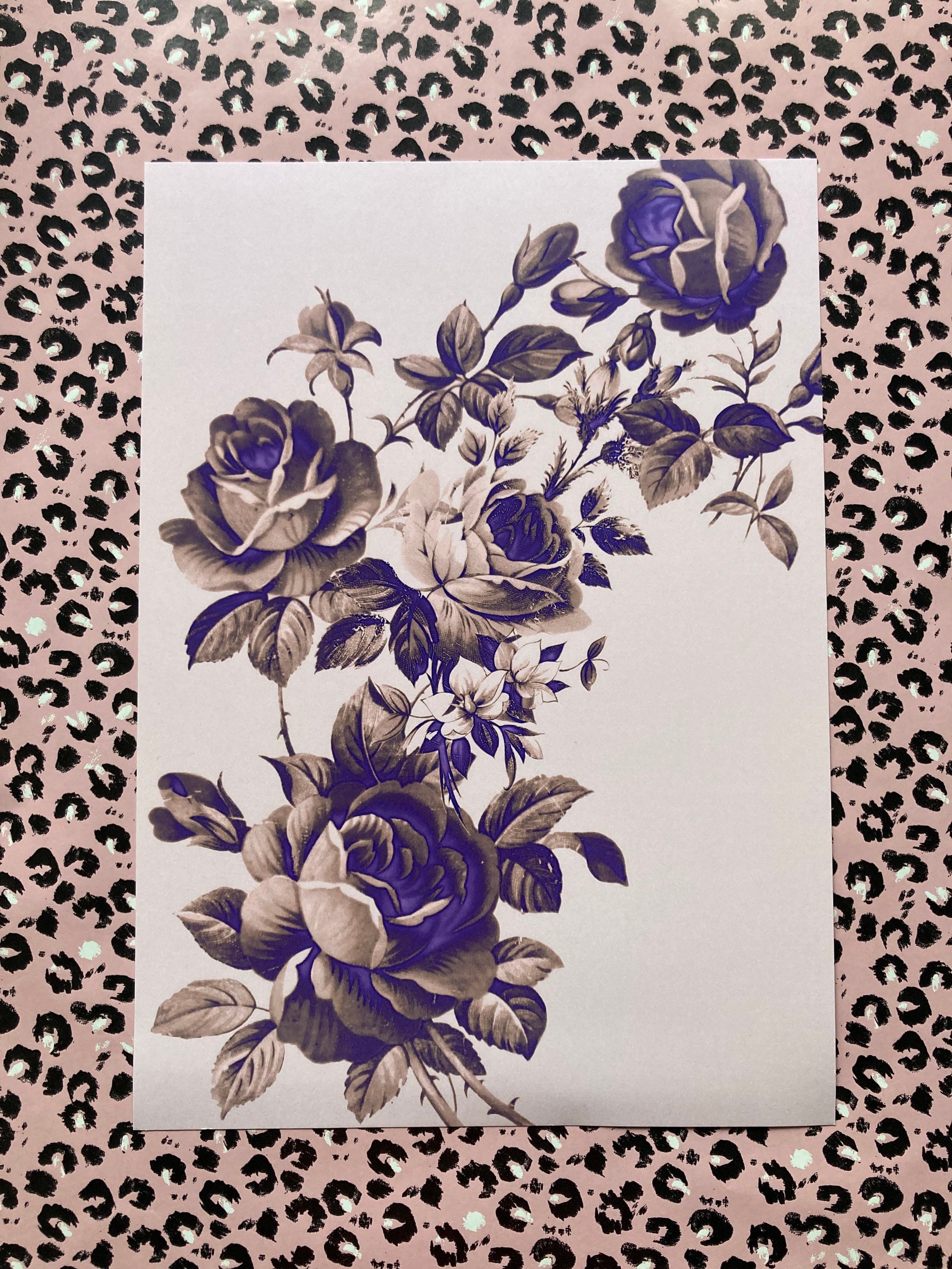 Coral Pink Rose Bouquet Floral Art Print, Rose Art Print, Vintage Style ...