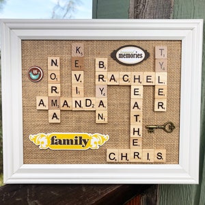 Family Rustic Scrabble Tile Letter Frame Board Decor! Free Shipping! - Etsy