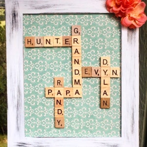 Family Rustic Scrabble Tile Letter Frame Board Decor! Free Shipping! - Etsy