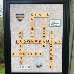 Family Scrabble Frame Board Decor Custom - Etsy